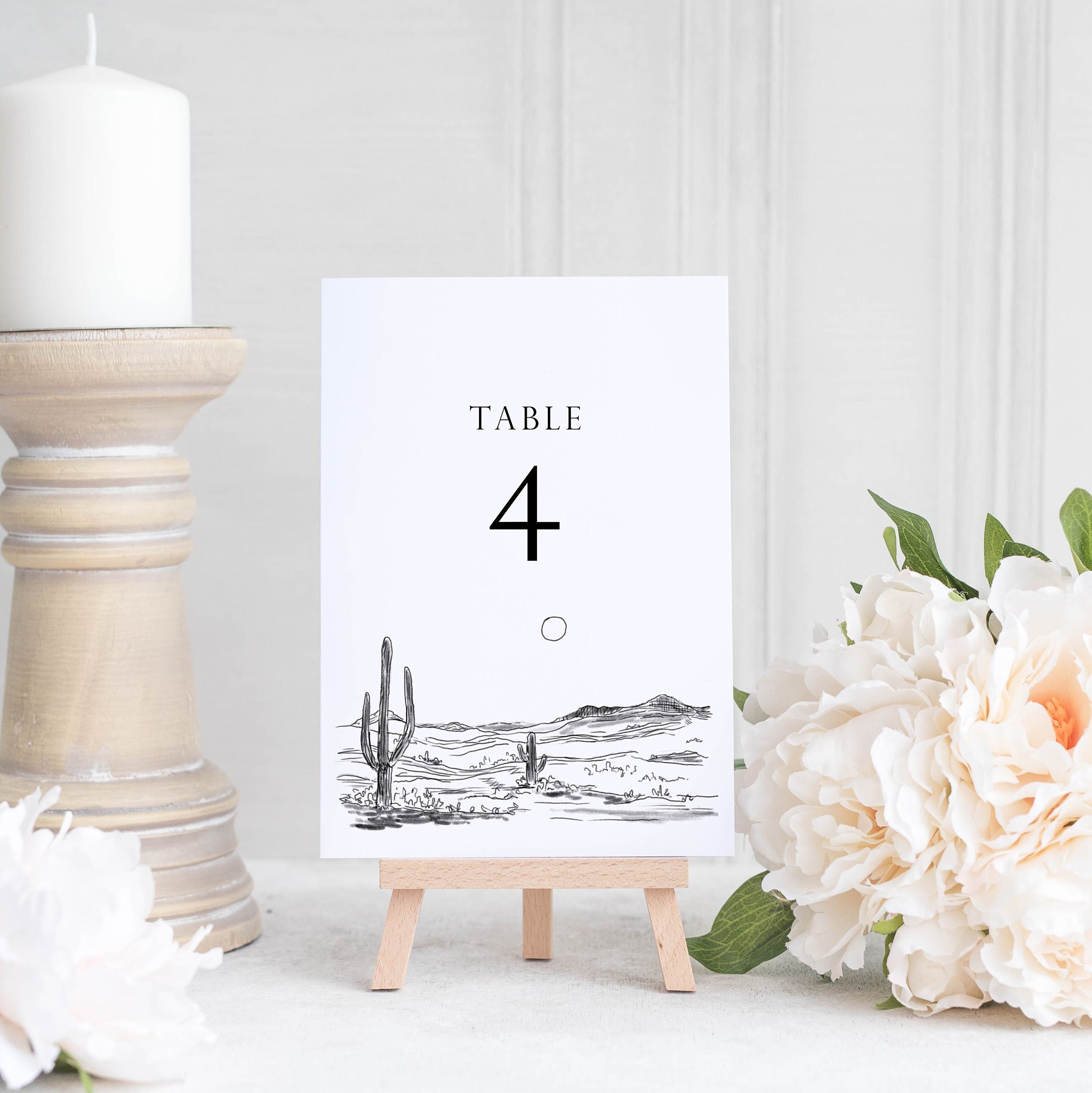 Desert Table Number Template - Table Numbers for Desert Wedding ...