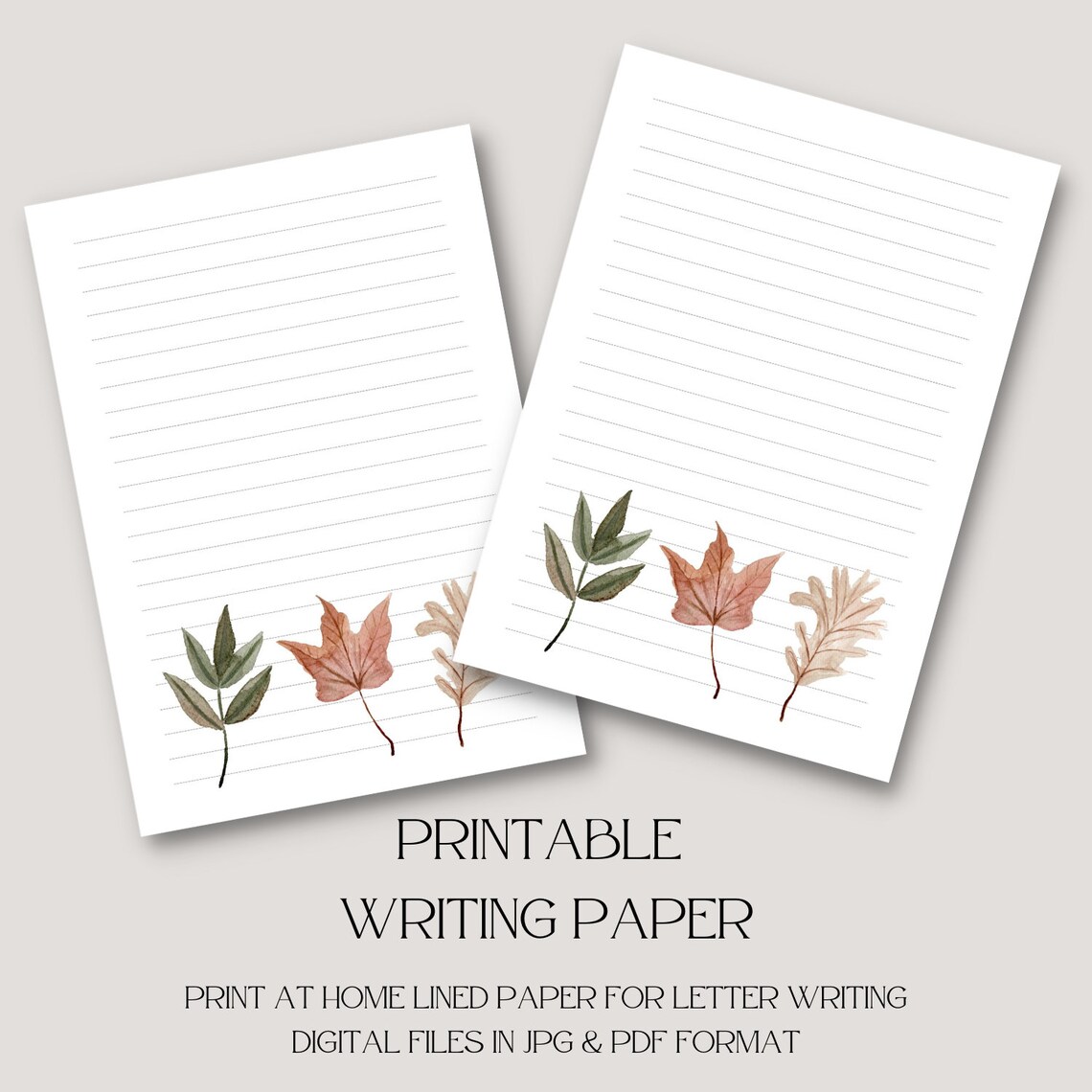 Printable Letter Writing Paper Printable Fall Writing Paper - Etsy