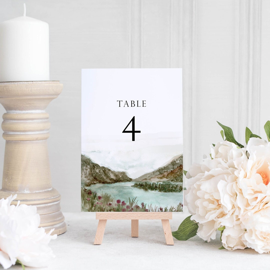 Scottish Highlands Table Number Template Table Numbers for Wedding ...