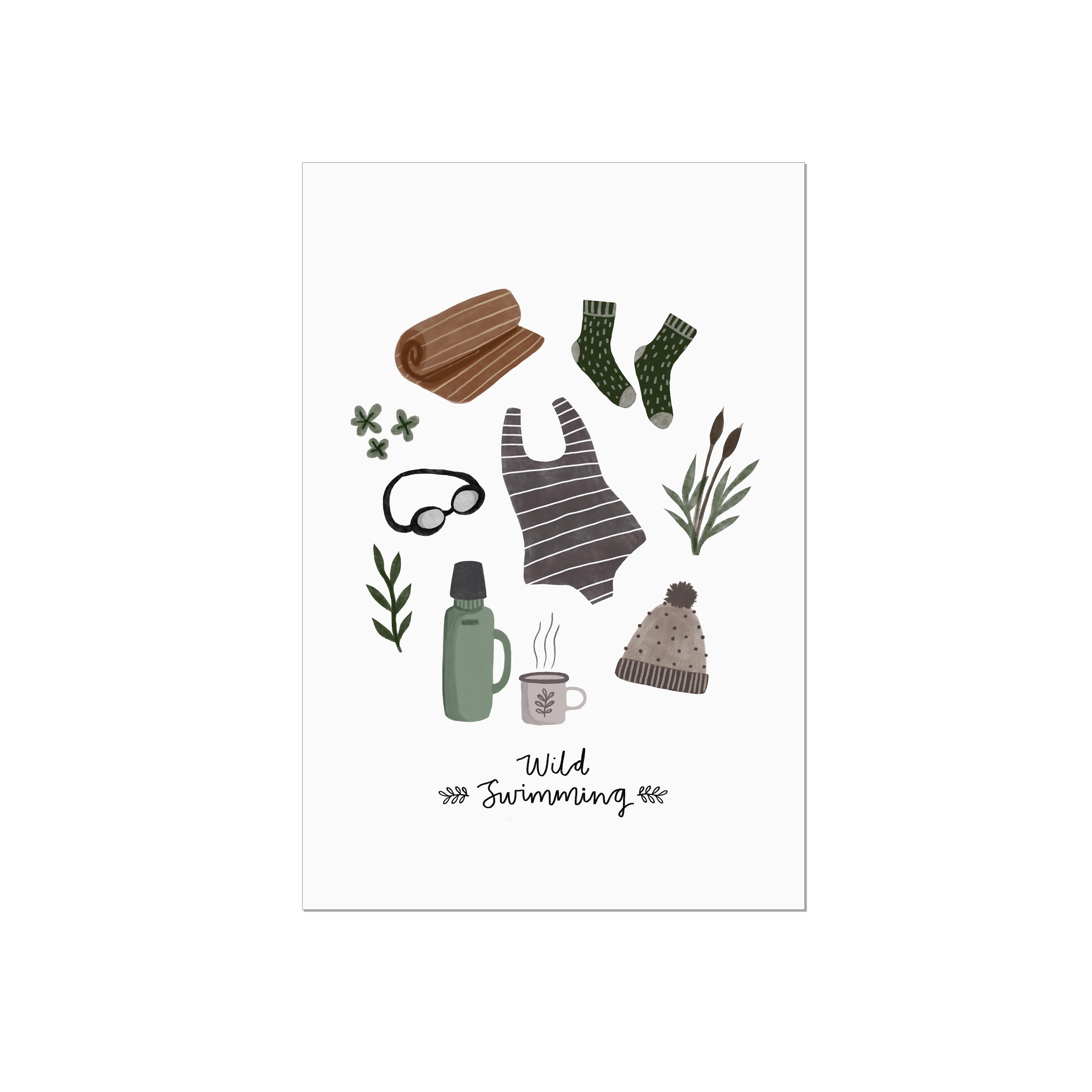 Art & Collectibles Wild Swimmer Illustration Unframed Wild Swimming Art ...