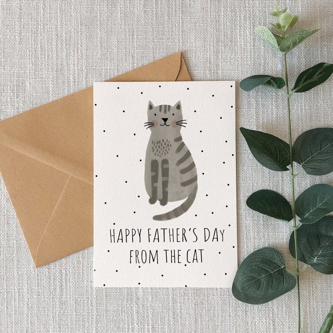 Happy Father's Day From the Cat Cat Dad Cat Card Cat - Etsy UK