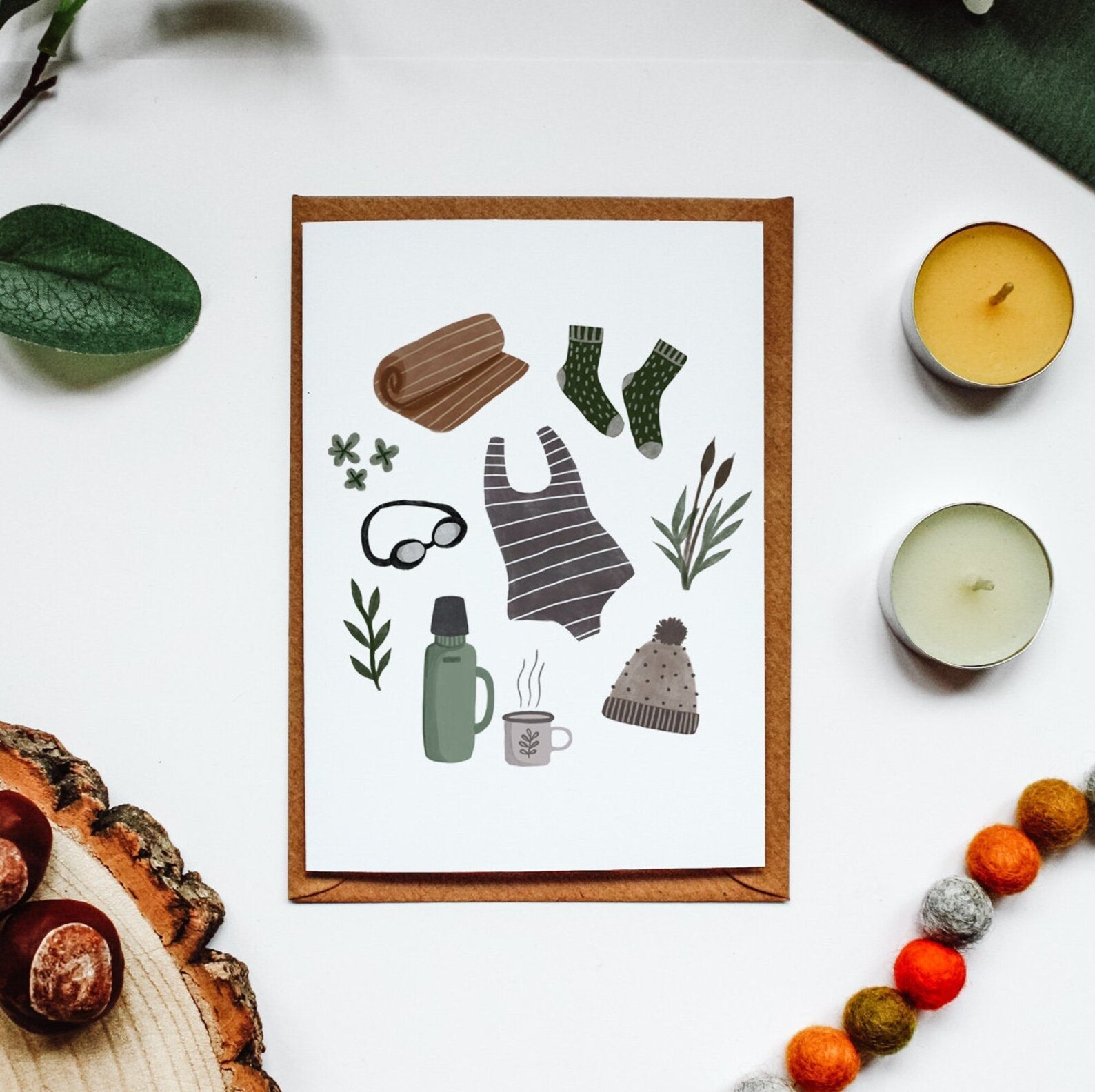 Wild Swimming Essentials Greeting Card Wild Swimmer Card | Etsy UK