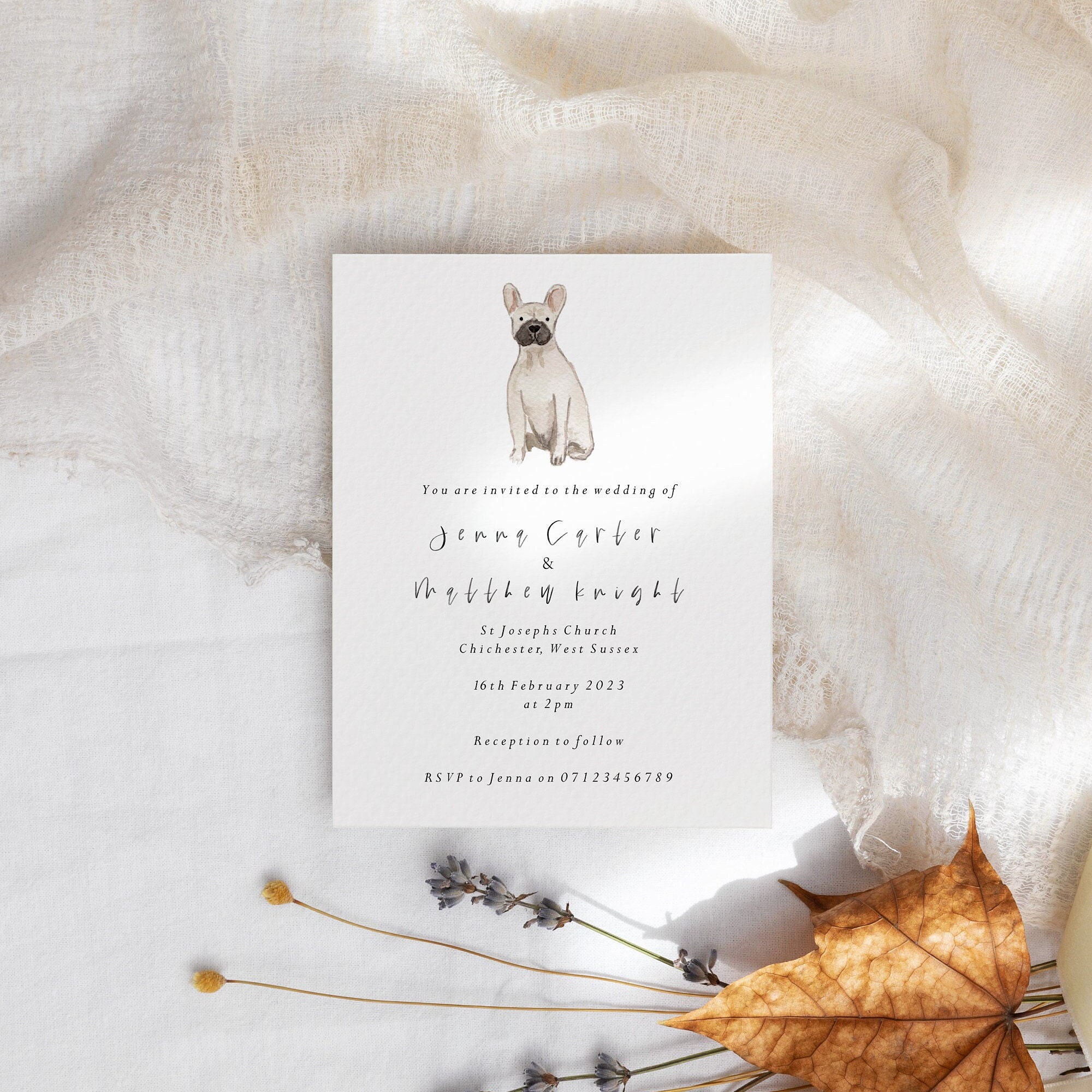 Personalised Dog Wedding Invitations Pet Portrait Invites - Etsy UK