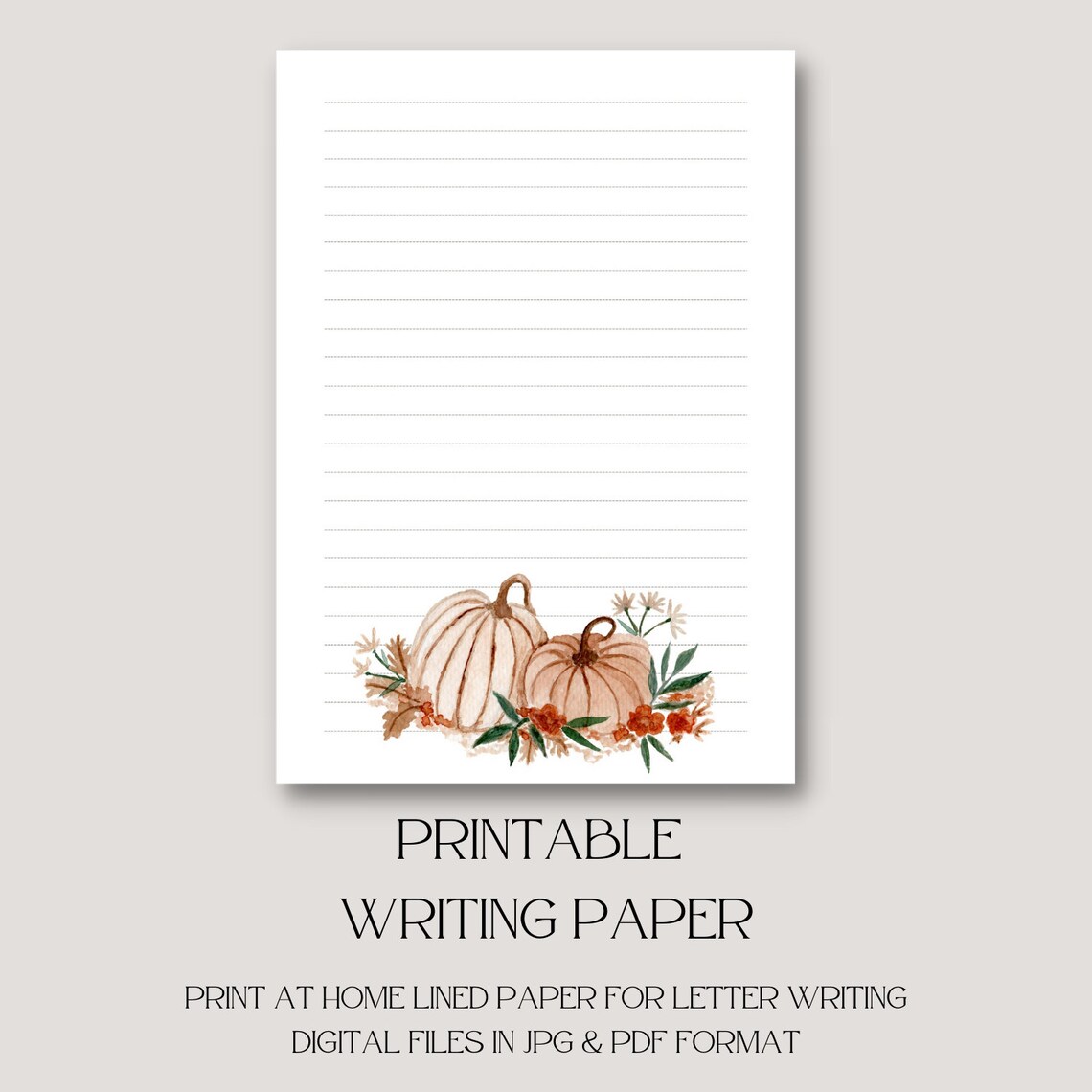 Printable Letter Writing Paper Printable Pumpkin Writing - Etsy