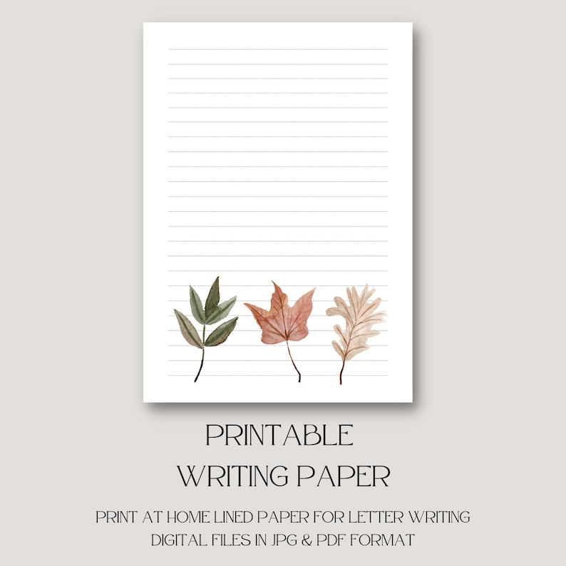Printable Letter Writing Paper Printable Fall Writing Paper - Etsy