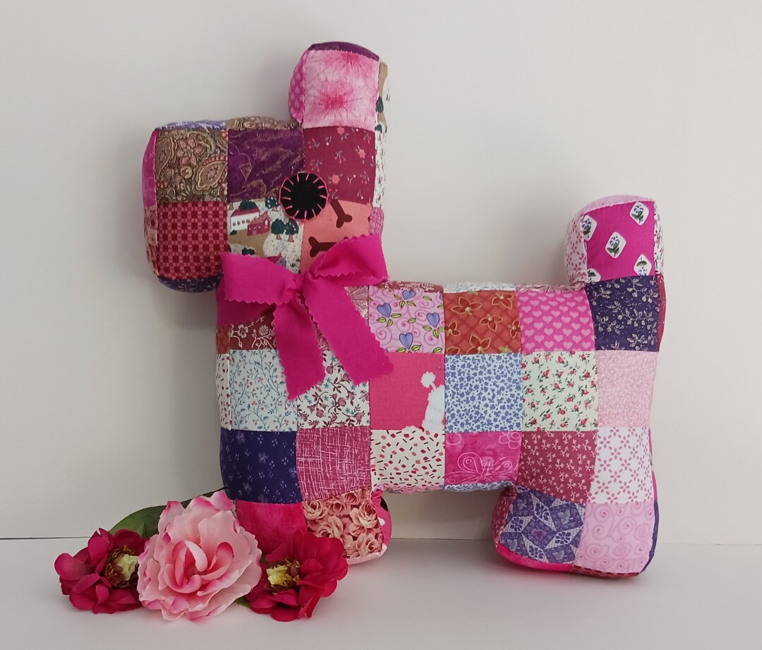 Stuffed Animal Patchwork Puppy Dog, Handmade Toy / Pillow - Etsy