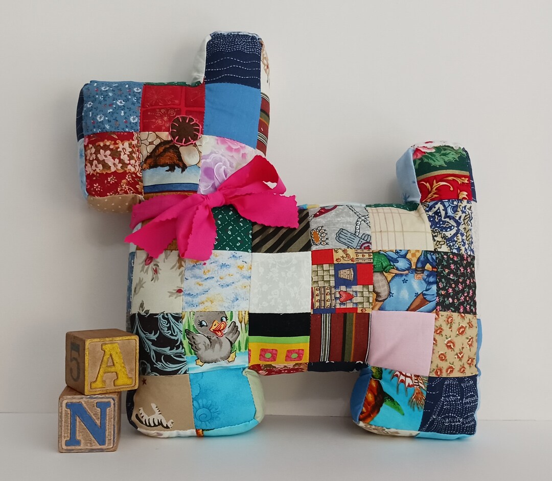 Stuffed Animal Patchwork Puppy Dog, Handmade Toy / Pillow - Etsy