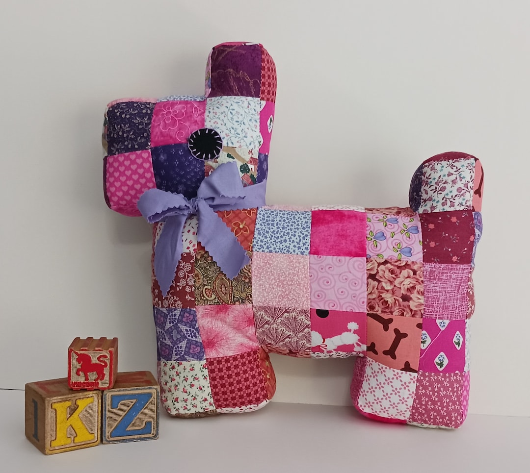 Stuffed Animal Patchwork Puppy Dog, Handmade Toy / Pillow - Etsy
