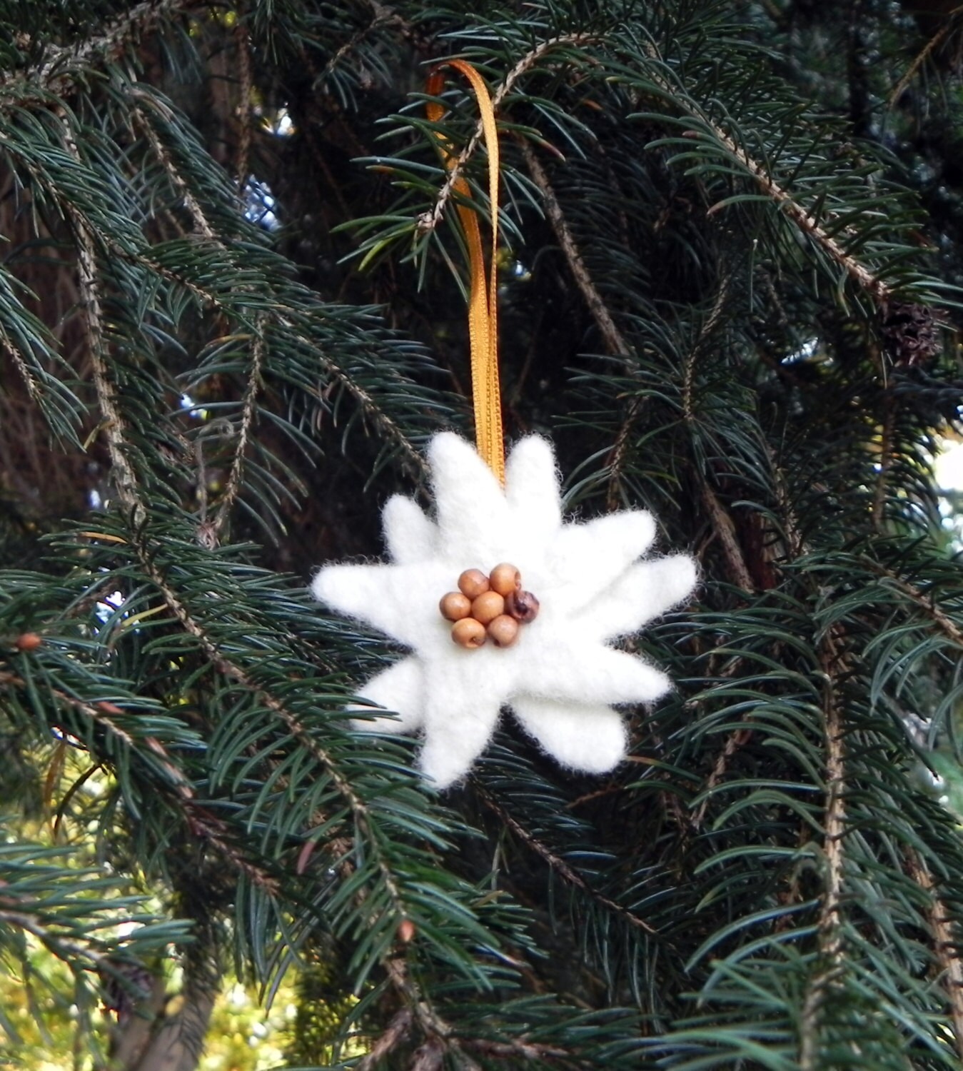Christmas Small Ornament Felt Edelweiss, Small White Edelweiss ...