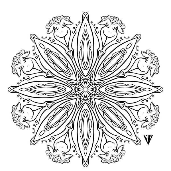 Vulva Mandala Coloring Etsy