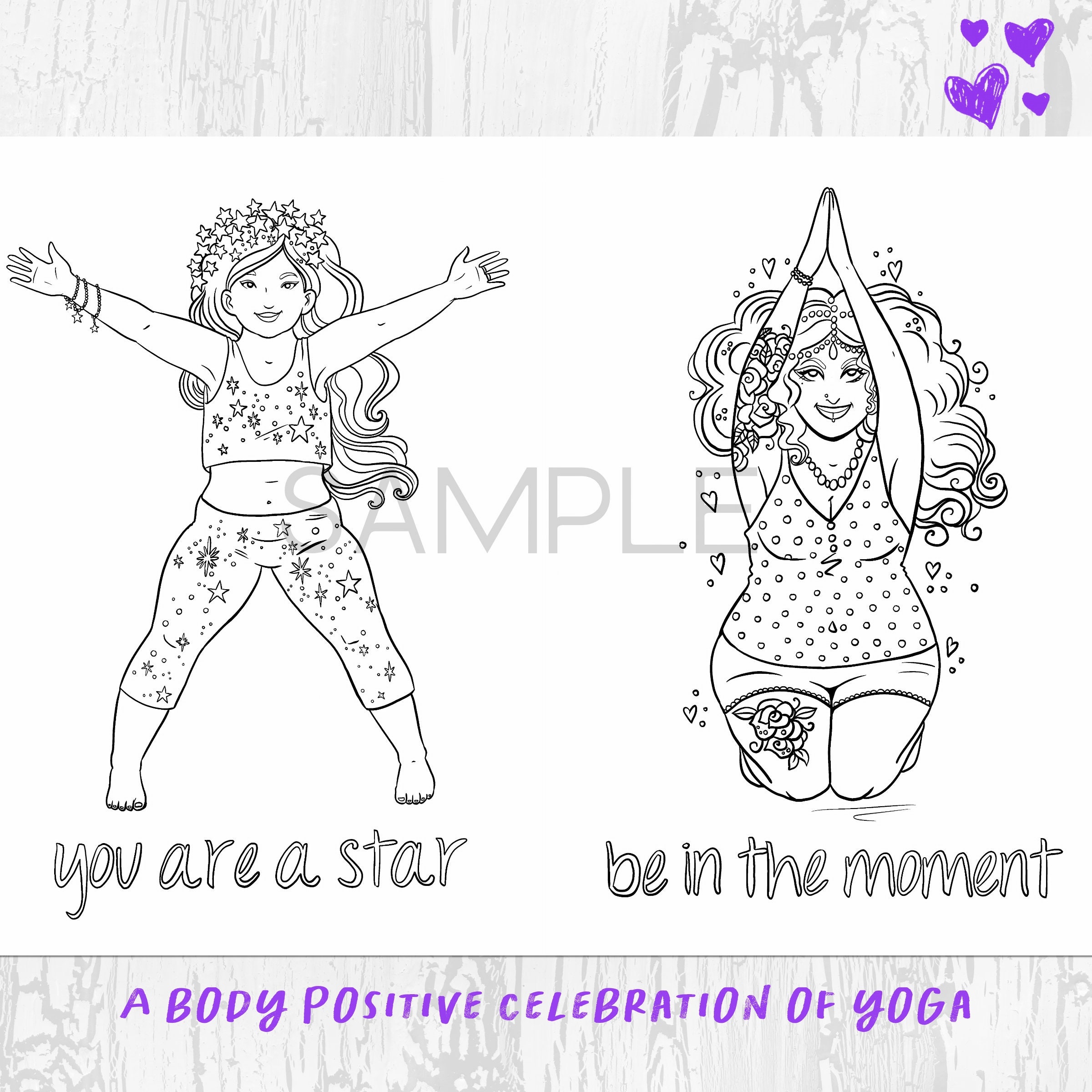 Yoga Colouring Book 9 Body Positive Colouring Pages With - Etsy UK
