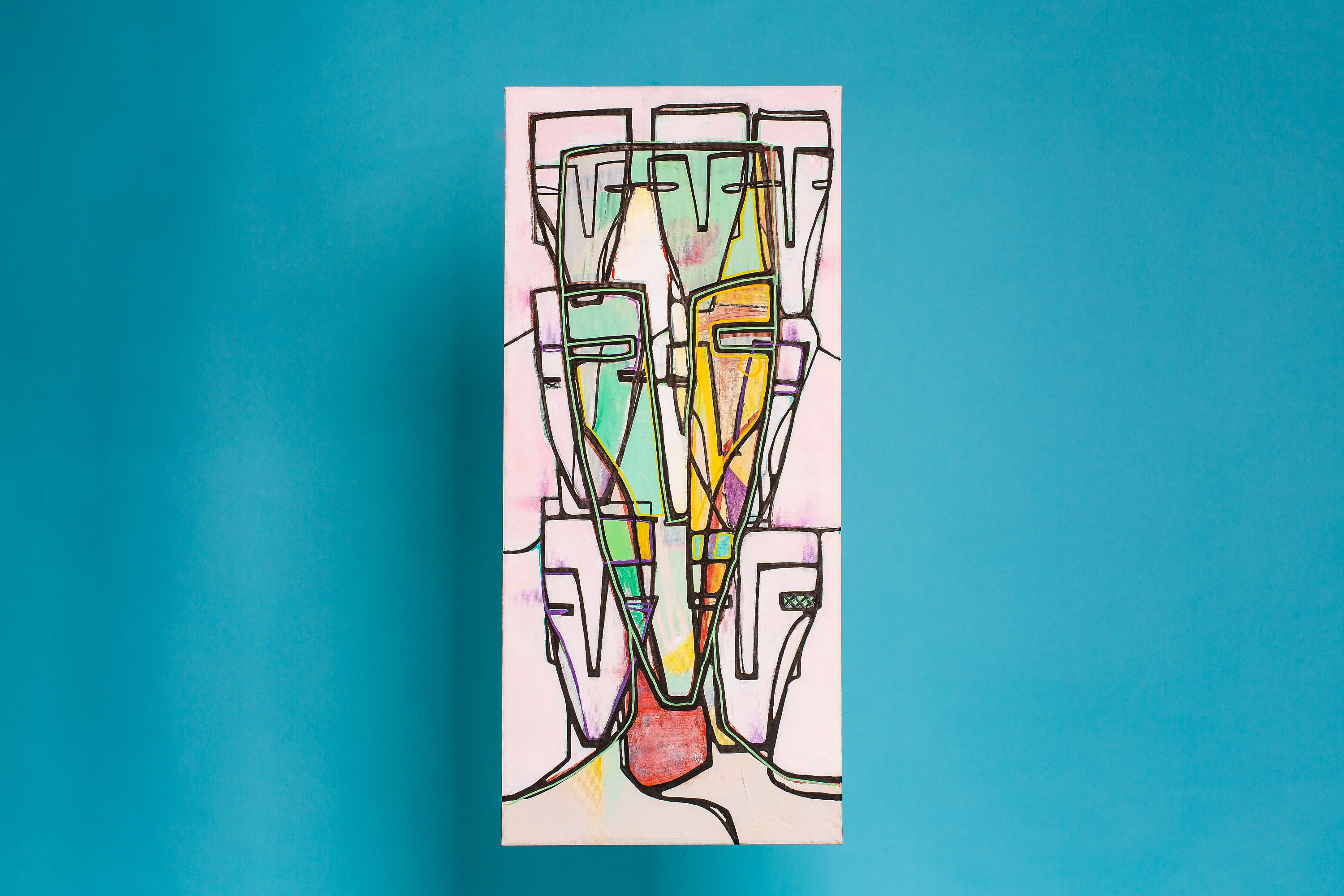 Faces Geometric Faces Handmade Modern Art Original Artwork Abstract ...