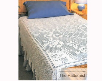 PDF Vintage Crochet Pattern for Roses Bedspread Coverlet Lace | Etsy
