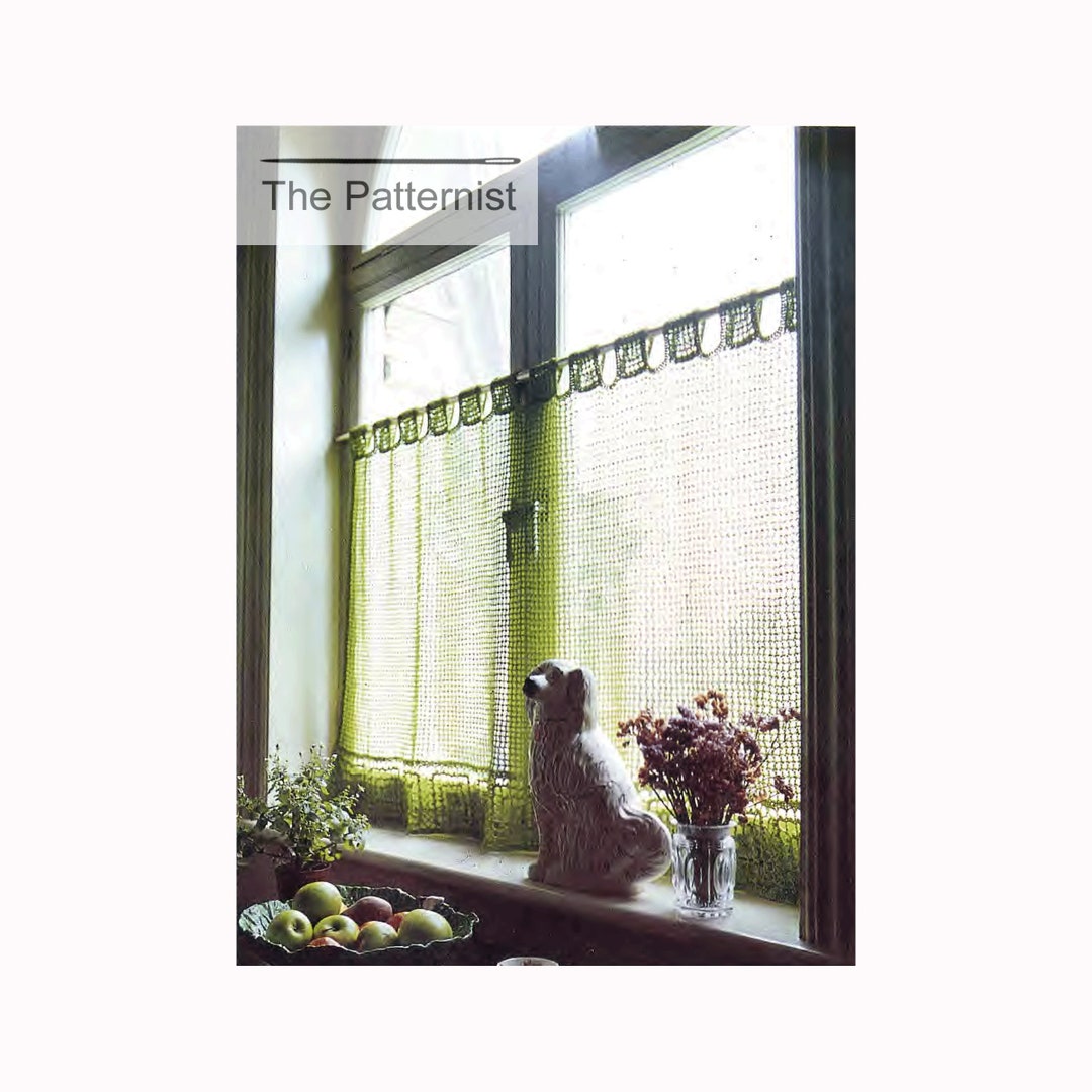 Vintage Crochet Curtain Pattern Cafe Curtain Pattern to Crochet With ...