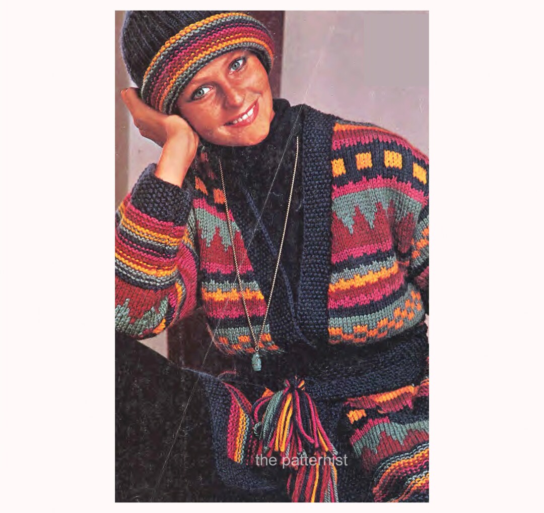 Jacket Vintage Knitting Pattern Women's Multicolor - Etsy