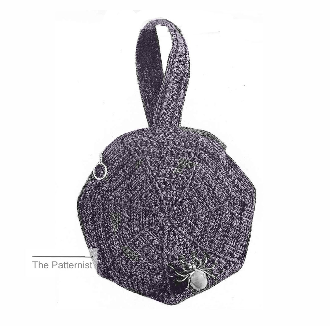 Spider Web Purse Crochet Pattern 1930s Vintage Goth Handbag Arachnid ...