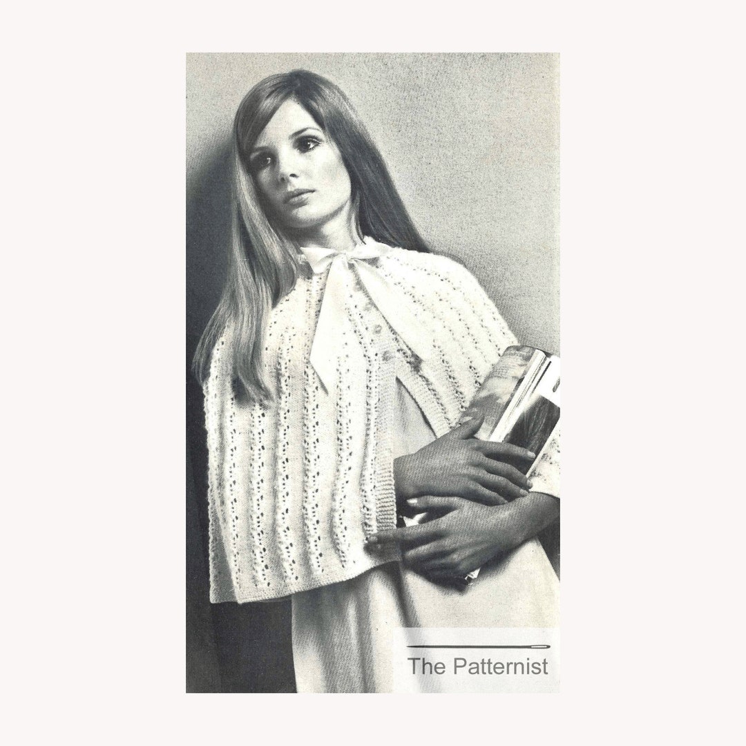 Vintage Knitting Pattern for Pointelle Capelet 60s Knitting Pattern for ...