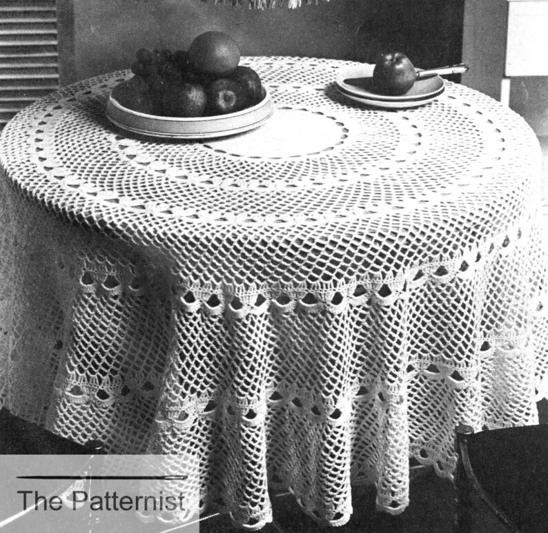 Round Tablecloth Crochet Pattern Vintage Pattern for | Etsy