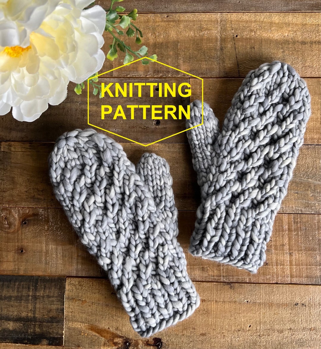 Knitted Mittens Pattern, Knit Gloves, Mitts, Digital Pdf Download ...