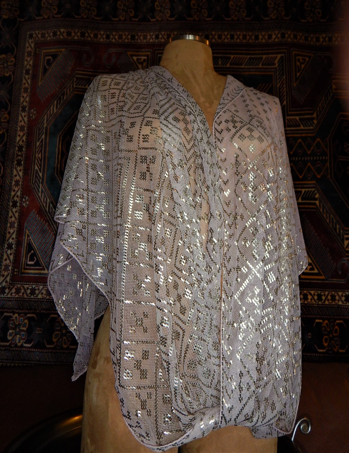 Antique Assuit Shawl Wrap Blush Lavender Belly Dance | Etsy