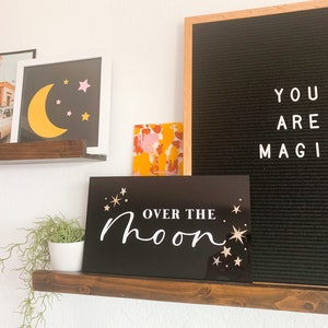 Over the Moon Black Acrylic Sign - Etsy