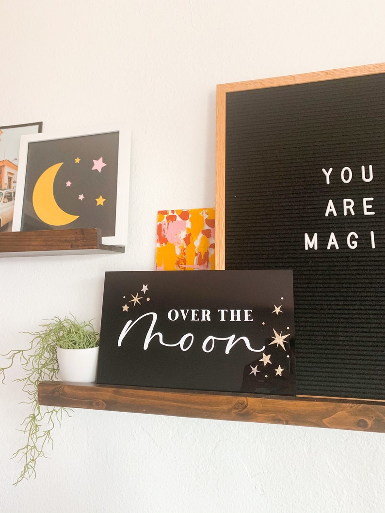 Over the Moon Black Acrylic Sign - Etsy