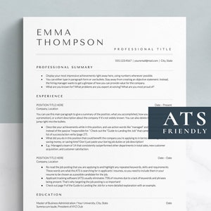 Modern ATS Resume Template for Google Docs, Word and Apple Pages ...