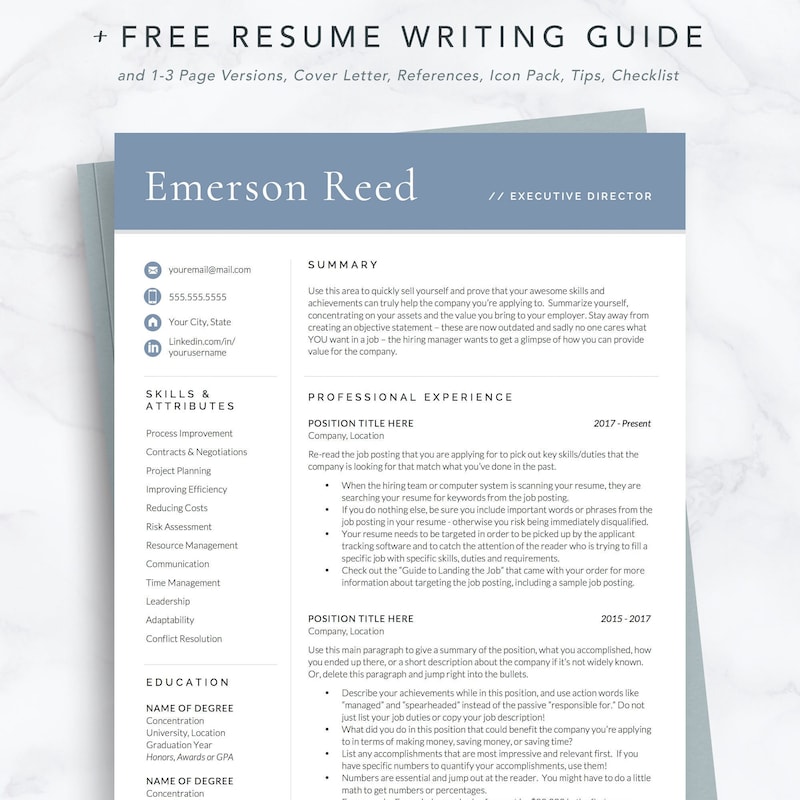 C Level Resume Template - Etsy