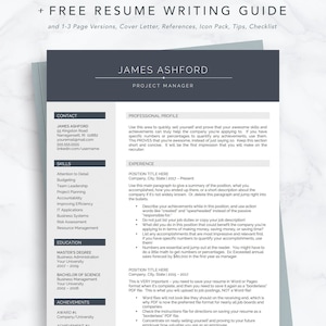 Professional Resume Template for Word and Pages | 1, 2 and 3 Page CV ...