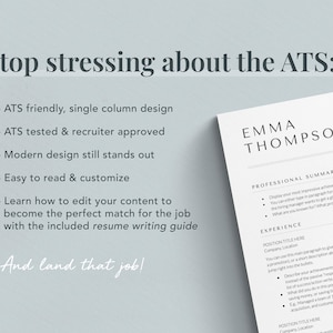 Modern ATS Resume Template for Google Docs, Word and Apple Pages ...