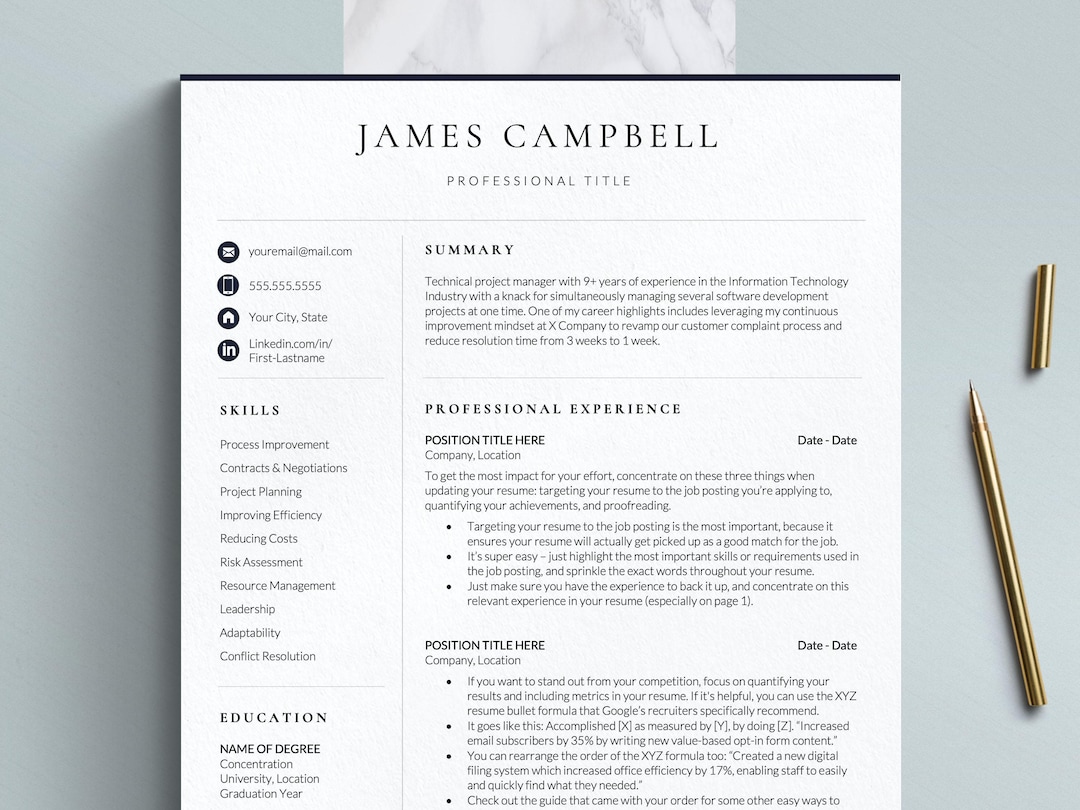 Executive Director Resume Template for Google Docs, Word & Pages ...