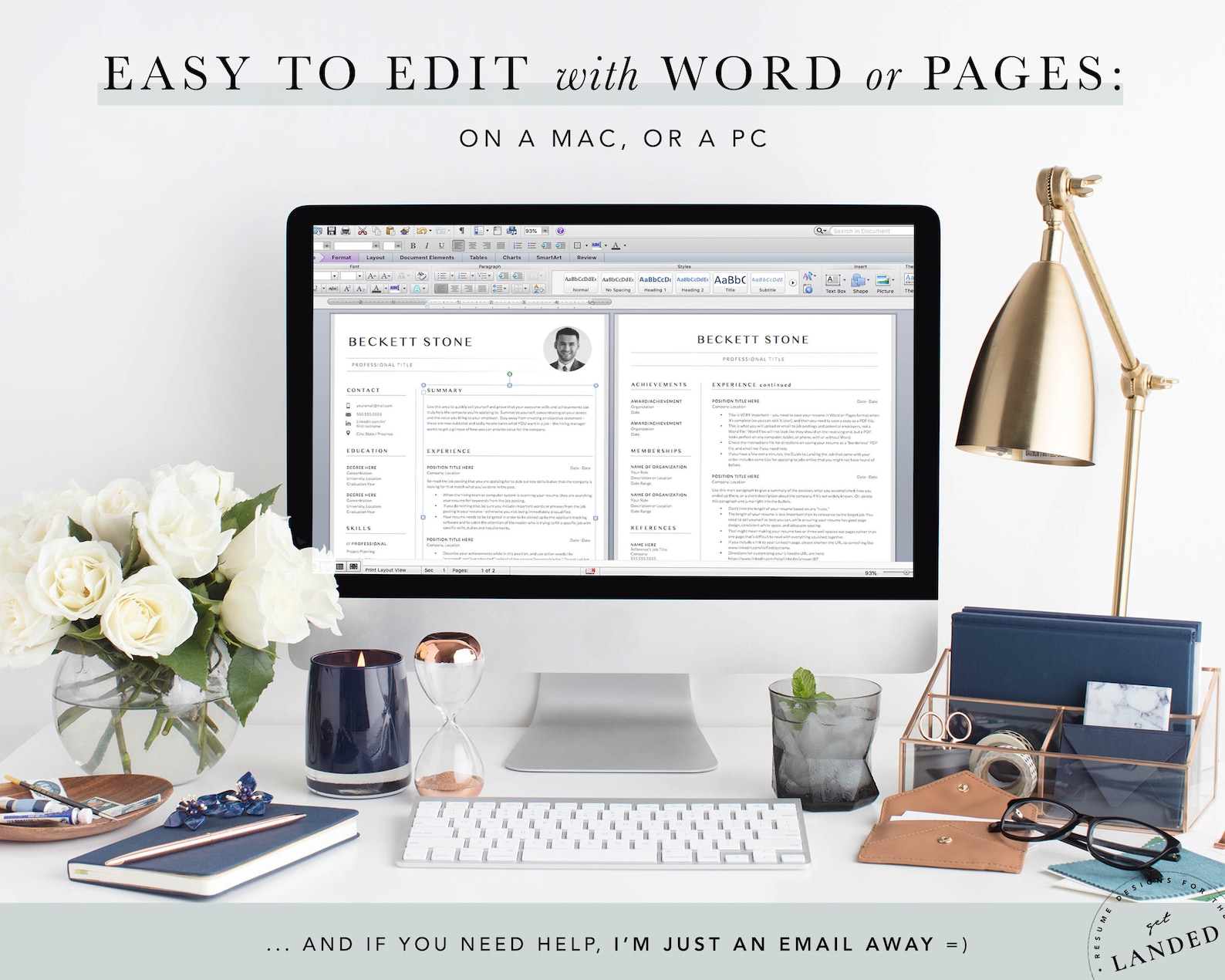 Lebenslauf Vorlage, Curriculum Vitae CV Template With Photo for Word ...