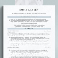 Cv Template - Etsy