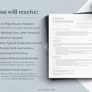 Modern ATS Resume Template for Google Docs, Word and Apple Pages ...