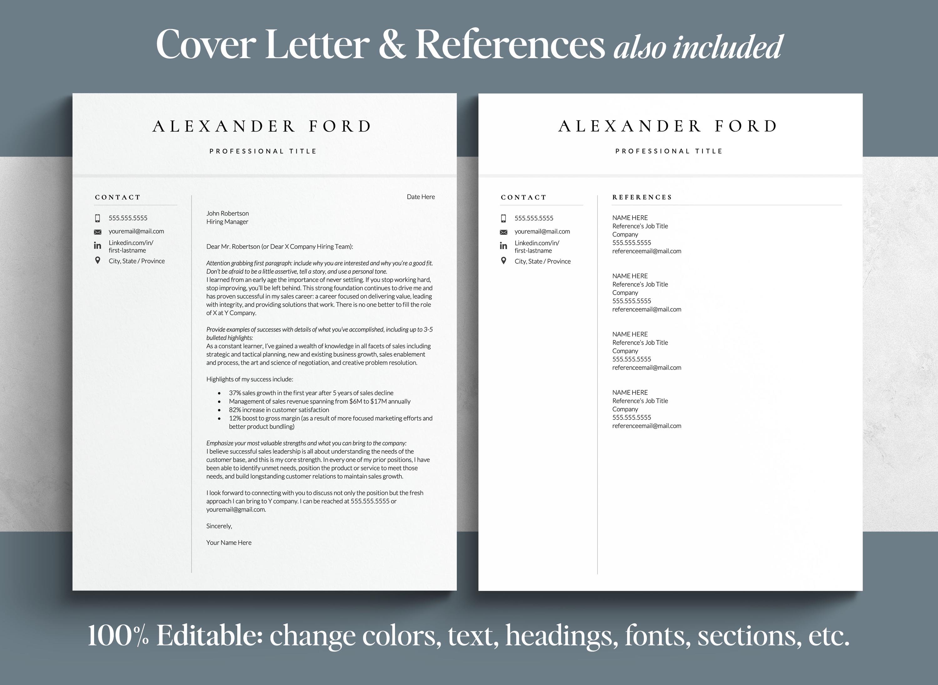 Executive Resume Template, Business Manager Resume Template ...