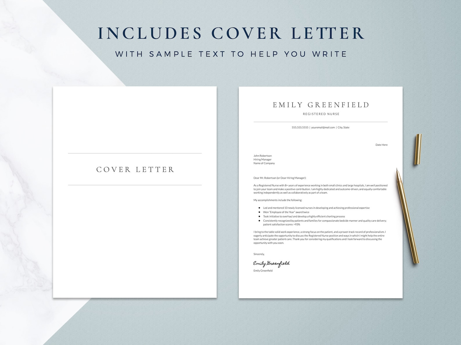 Nursing Portfolio Template for Google Docs & Word With ATS Friendly ...