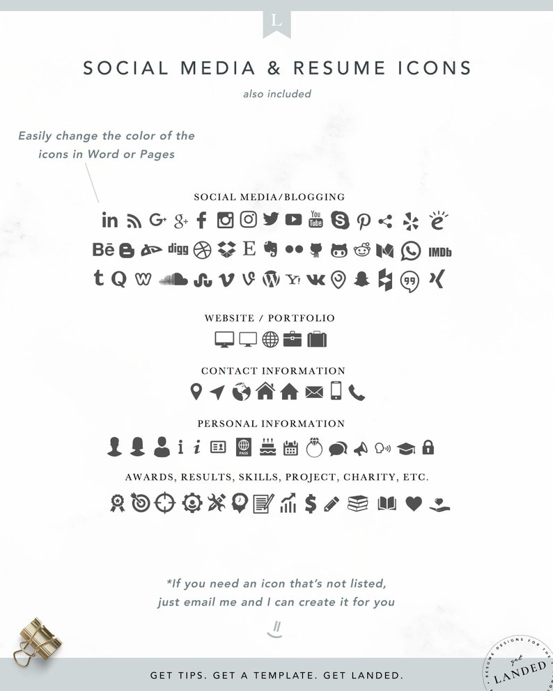 Blue Grey Resume Template With Initials for Word & Pages | 1-3 Page ...
