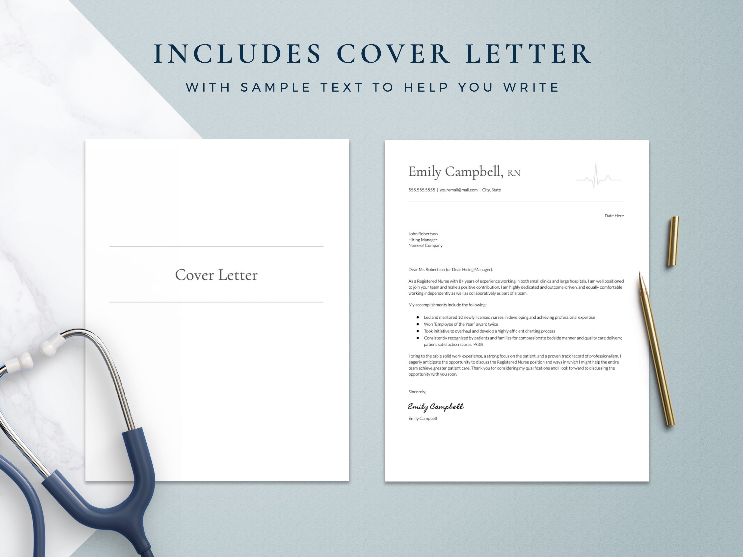 Nursing Portfolio Template for Google Docs & Word With Nurse Resume ...