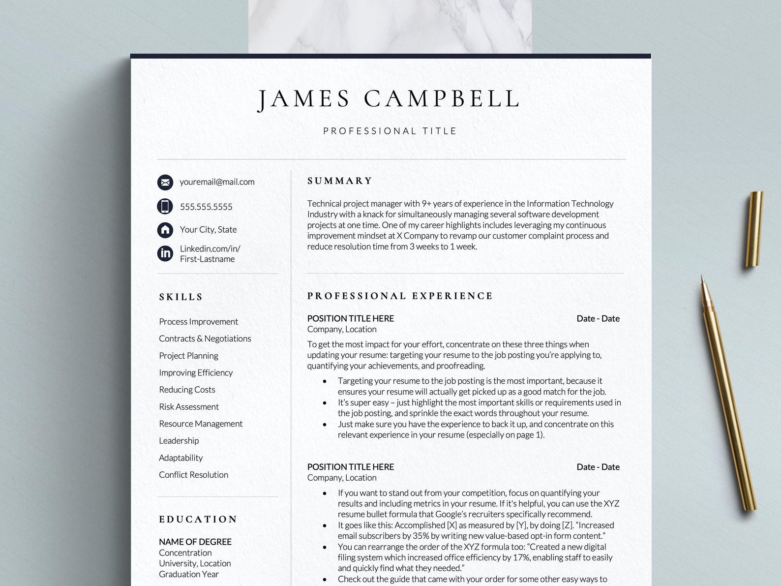 FBI Resume Template, Department of Homeland Security Resume for Google ...