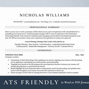Simple Resume Template for Google Docs, Word & Pages ATS Resume Format ...