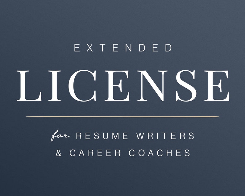 Extended License for Resume Writers and Career Coaches / Resume ...