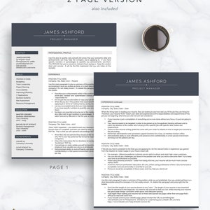 Professional Resume Template for Word and Pages | 1, 2 and 3 Page CV ...