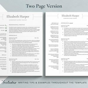 Teacher Resume Template for Google Docs, Word & Pages | Substitute ...