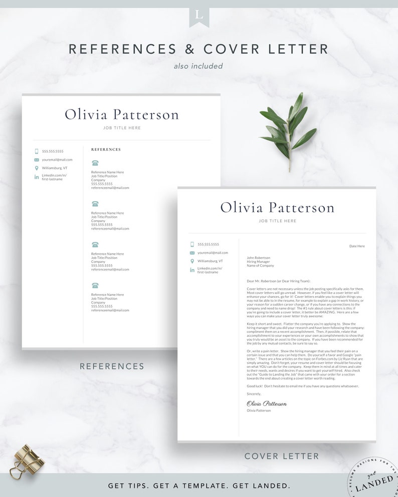 Resume Template With Headshot, Professional Resume With Photo Picture ...