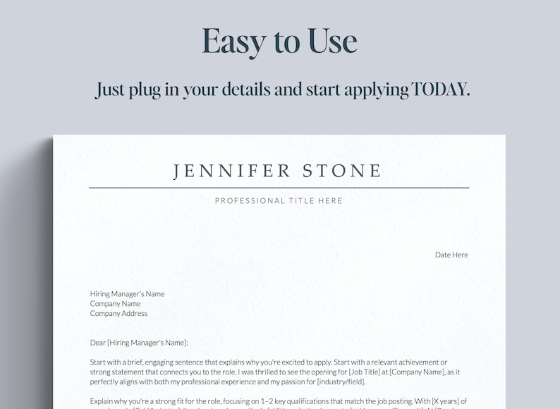 Professional Cover Letter Template for Word & Google Docs | Easy to ...
