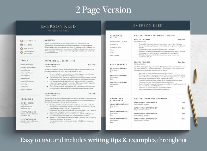 Executive Resume Template | Professional CV Template | Google Docs ...