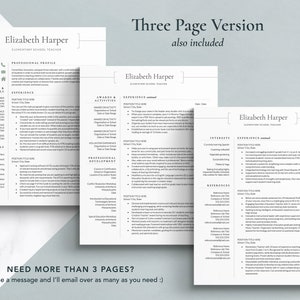Teacher Resume Template for Google Docs, Word & Pages | Substitute ...