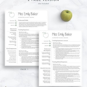 Teacher Resume Template for Word & Pages | Apple Resume, Elementary ...
