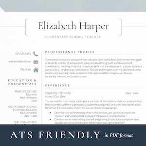 Teacher Resume Template for Google Docs, Word & Pages Substitute ...