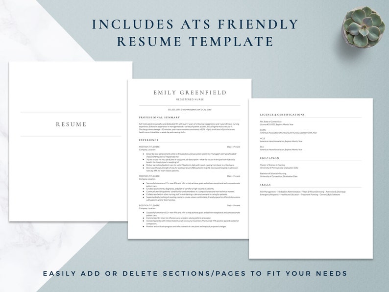 Nursing Portfolio Template for Google Docs & Word With ATS Friendly ...